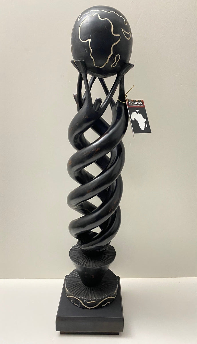 Spiral "One-People One-World" Globe – African Heritage Collection